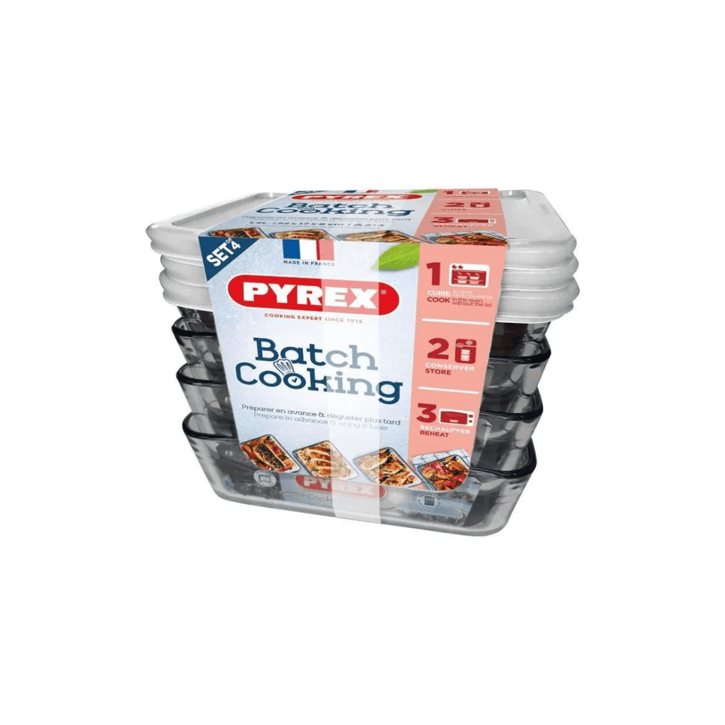 PYREX Conjunto 4 Tigelas de Vidro 1,5 L Cook&Freeze - Eficácia e Estilo