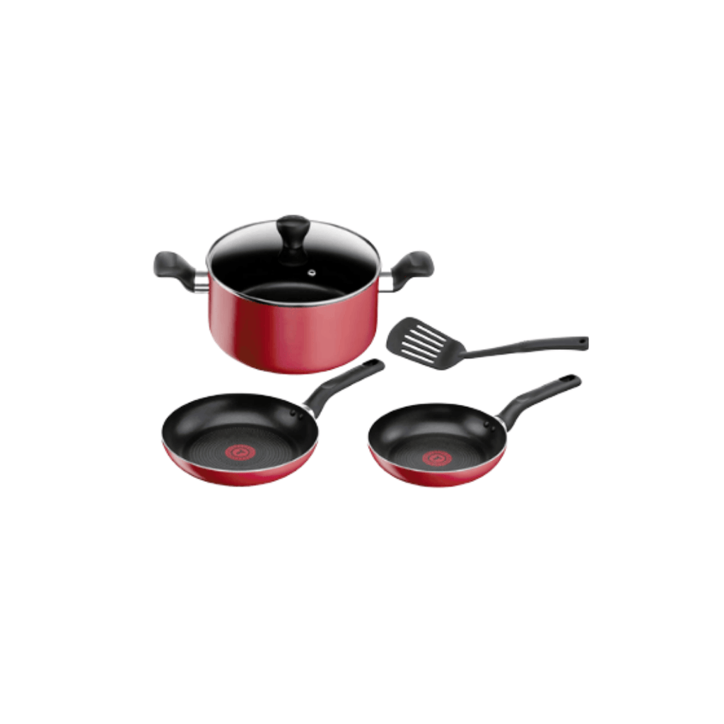 Tefal Super Cook 5-Piece Red Cookware Set - Practicality